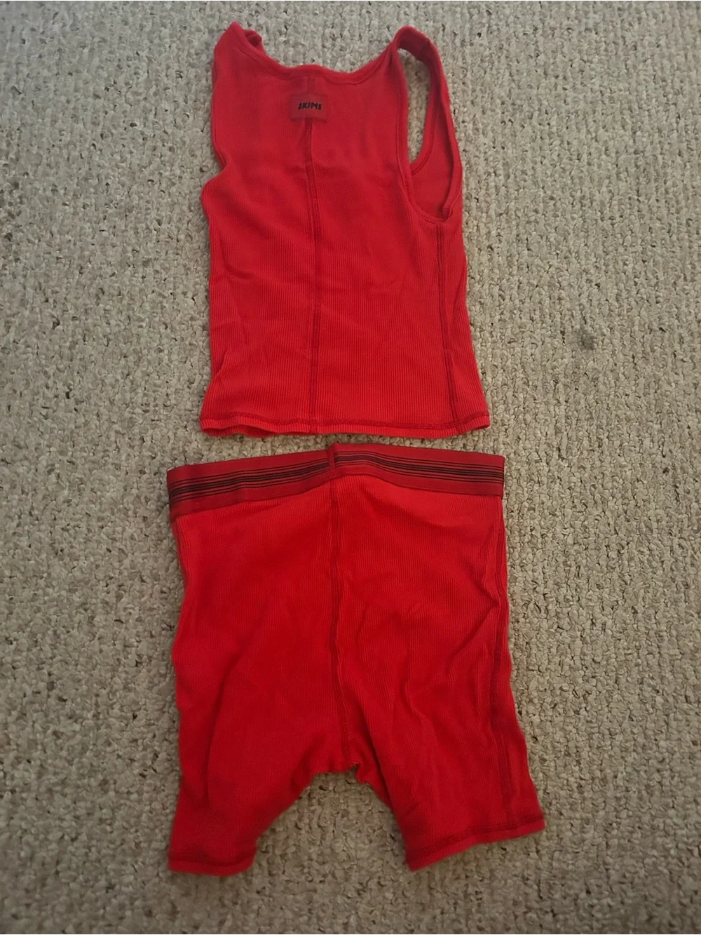 SKIMS | Intimates & Sleepwear | Skims Red Ribbed Tank And Boxer Brief ...
